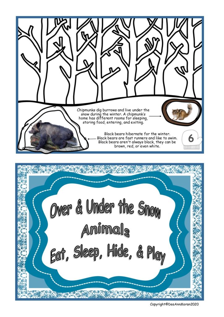 Over and Under the Snow Comprehension Main Idea Summarize Vocabulary ...