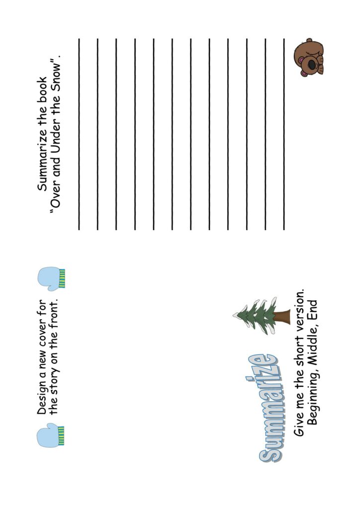 Over and Under the Snow Comprehension Main Idea Summarize Vocabulary ...