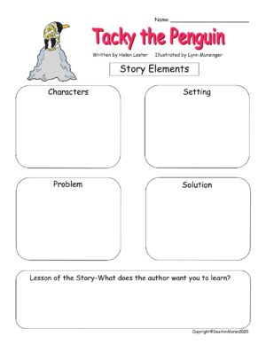 Tacky the Penguin Character Traits Retell Story Sequence Compare ...