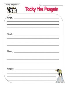 Tacky the Penguin Character Traits Retell Story Sequence Compare ...