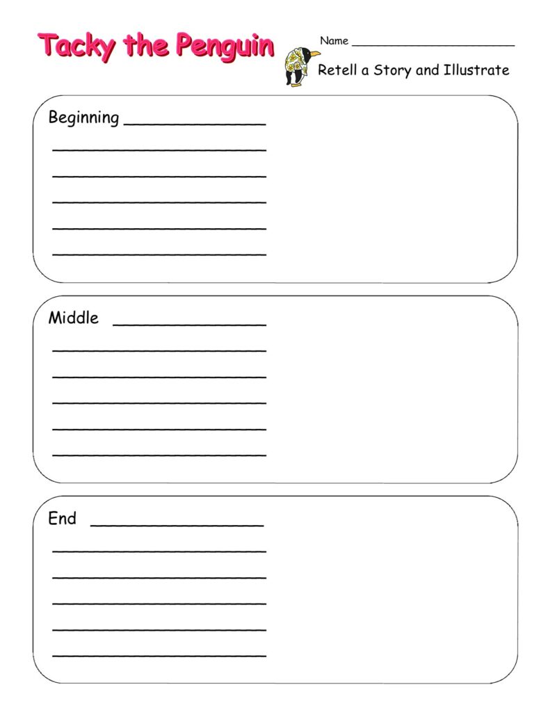 Tacky the Penguin Character Traits Retell Story Sequence Compare ...