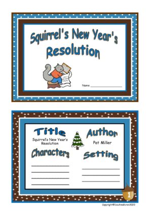 Squirrel's New Year's Resolution Retell Main Idea Summarize Character ...