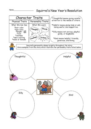 Squirrel's New Year's Resolution Retell Main Idea Summarize Character ...