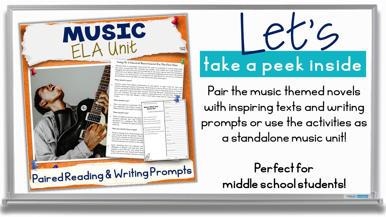 Music Unit - Paired Reading Texts, Activities, Writing Prompts | Made ...