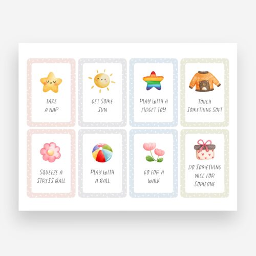 Coping skills cards original collection for kids and teens, cute pastel ...
