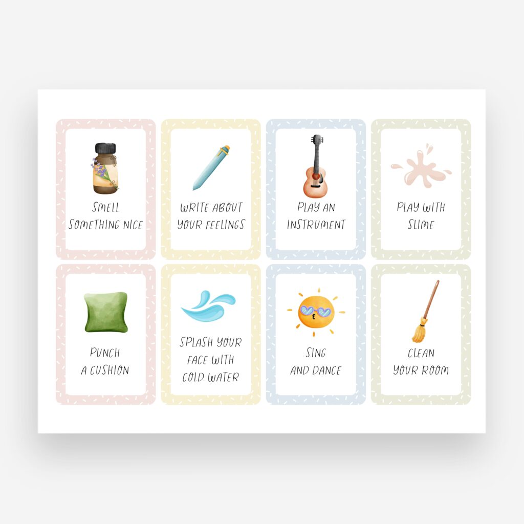 Coping skills cards original collection for kids and teens, cute pastel ...