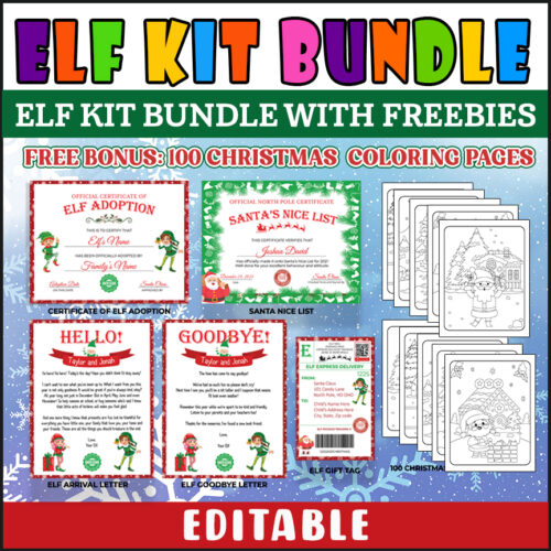 DIY Elf Kit Bundles With Free Christmas Coloring Pages Printable - Made ...