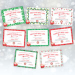 Editable Set of 8 Christmas Nice List Certificate Template Bundle ...