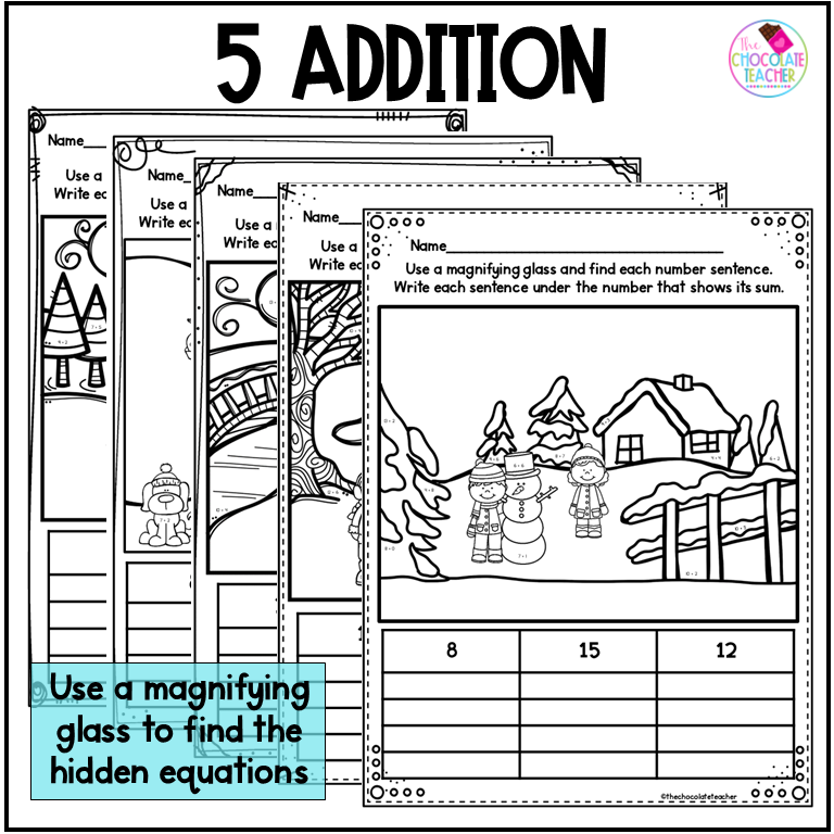 Addition and Subtraction - Fact Families - Winter Math Worksheets ...