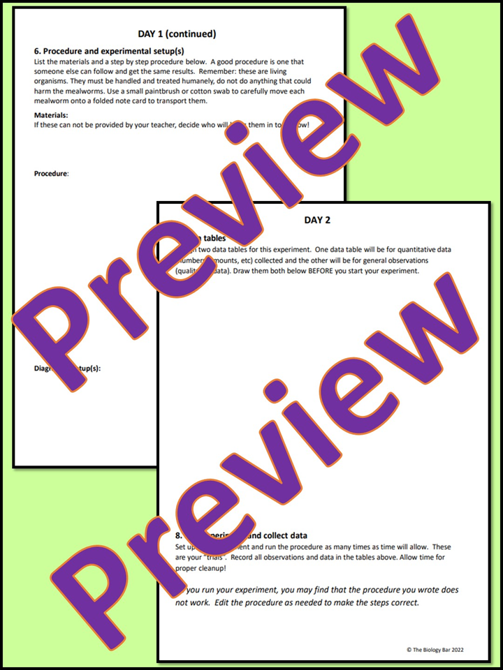 Inquiry Lab Mealworms Student Designed | Made By Teachers