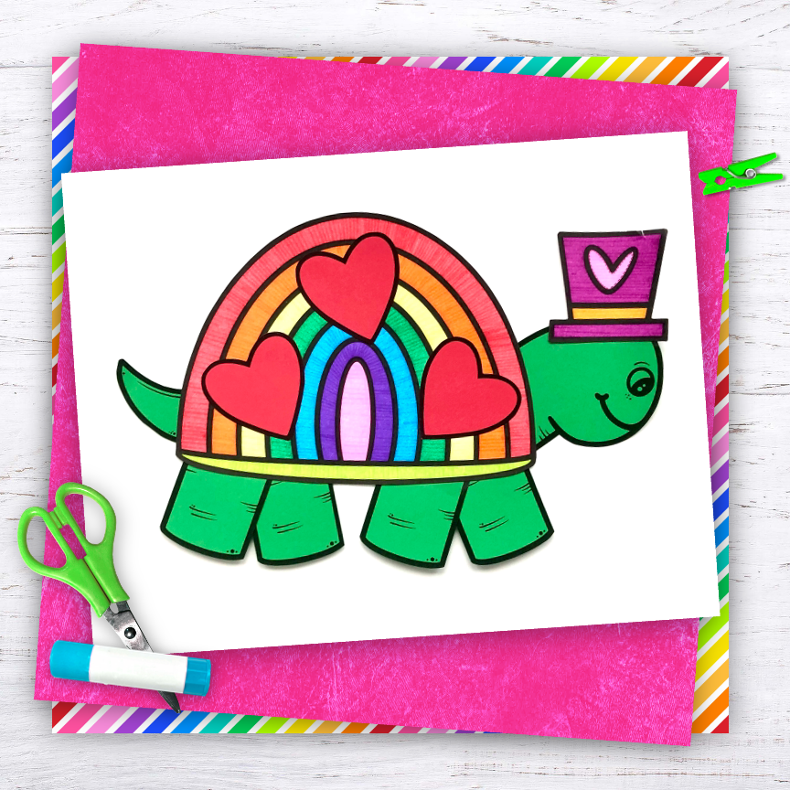 Rainbow Turtle Valentine's Craft | Spring Craft - Made By Teachers