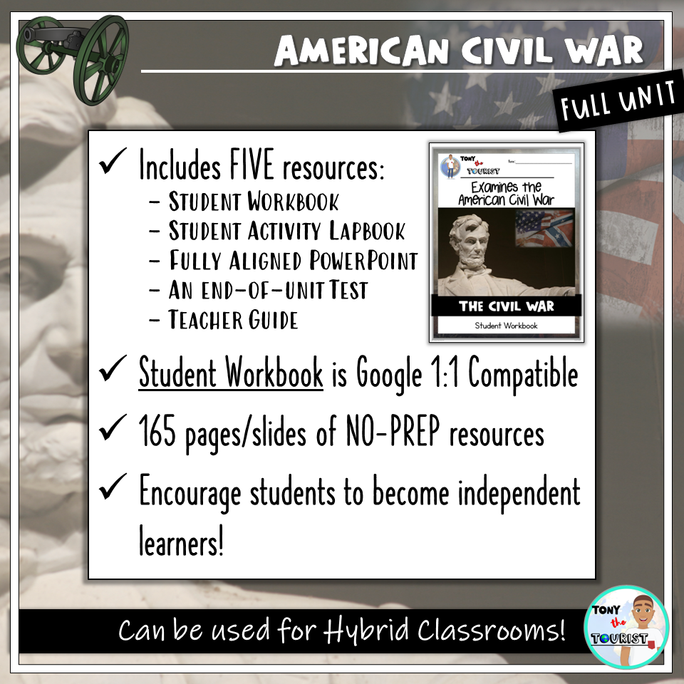 American Civil War Full Unit: Reading Passages, Activities, PowerPoint ...