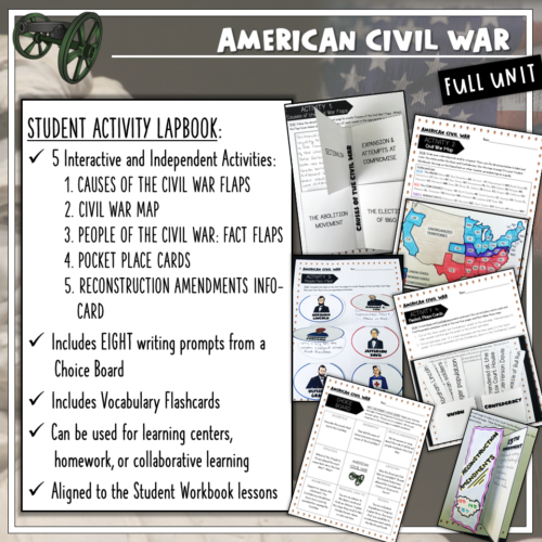 American Civil War Full Unit: Reading Passages, Activities, PowerPoint ...
