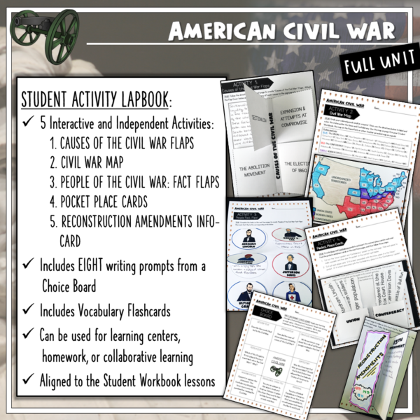 American Civil War Full Unit: Reading Passages, Activities, PowerPoint ...