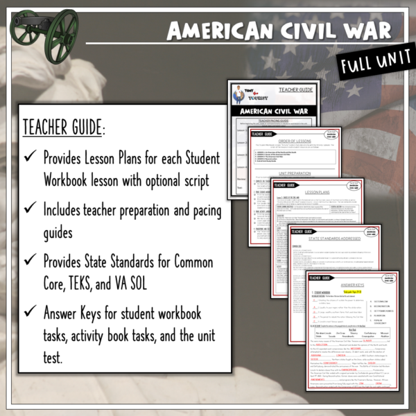 American Civil War Full Unit: Reading Passages, Activities, PowerPoint ...