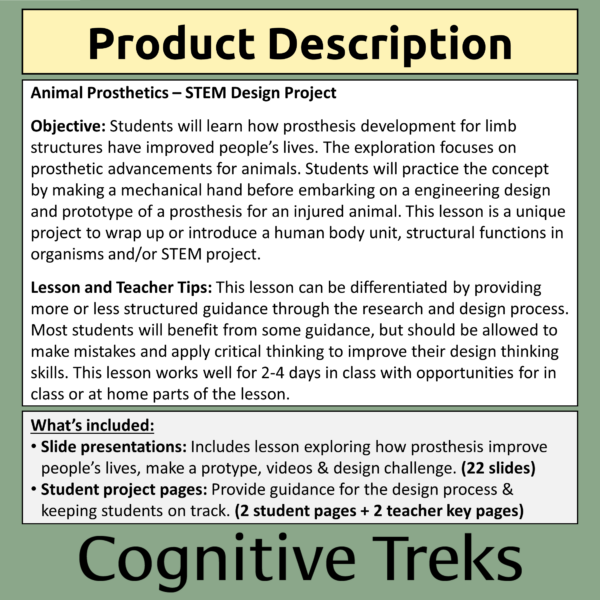 STEM Ecology Project | Design An Animal Prosthetic | Science ...