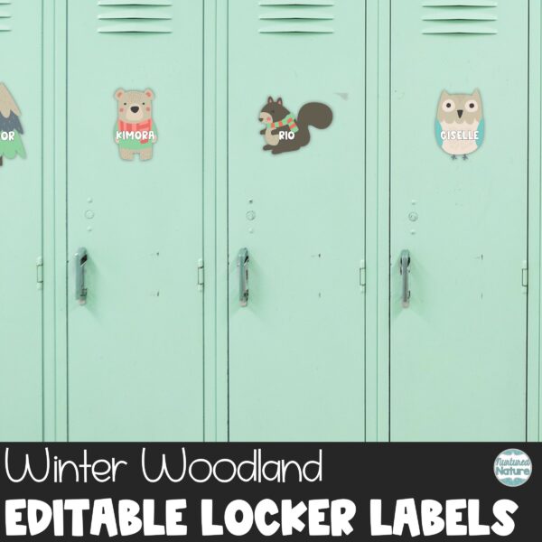 Woodland Animal Locker Labels - Editable Cubby Tags - Winter Classroom ...