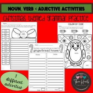 Noun, verb & adjective activities | Grammar printable and no prep ...
