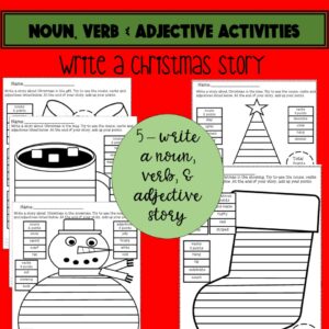 Noun, verb & adjective activities | Grammar printable and no prep ...