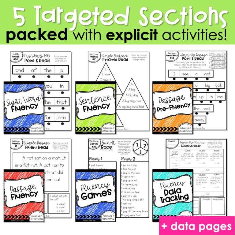 1st Grade Reading Fluency Practice - Intervention Beginning Reading ...