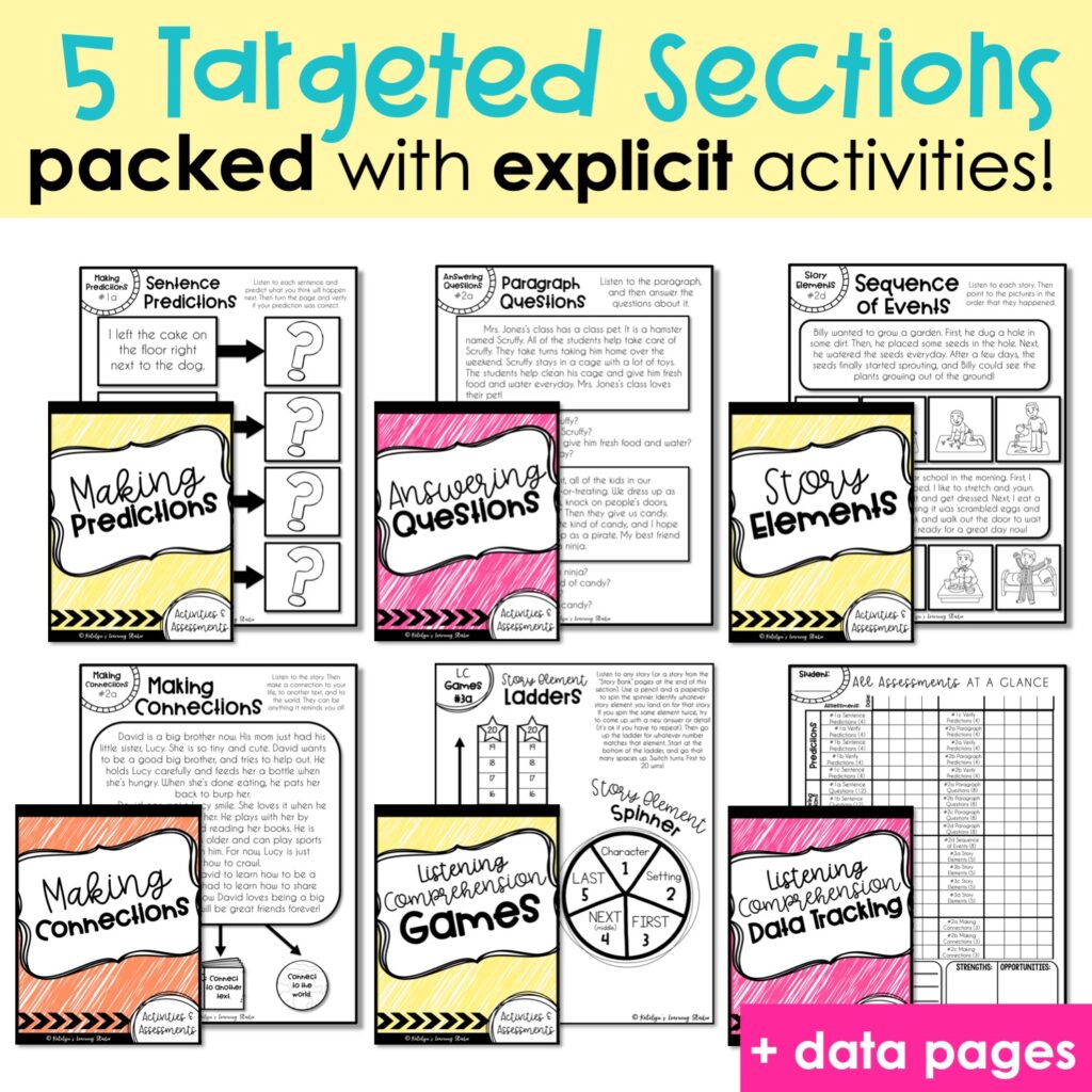Listening Comprehension Reading Intervention Activities and Passages ...