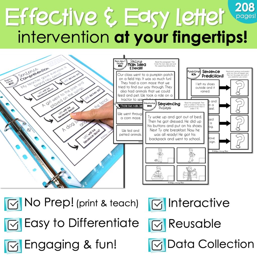 Reading Comprehension Intervention Activities and Passages | Made By ...