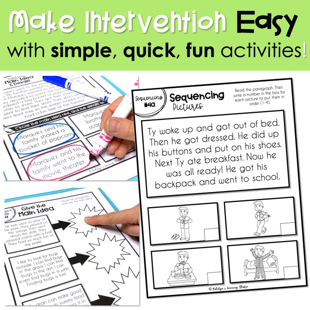Reading Comprehension Intervention Activities and Passages - Made By ...