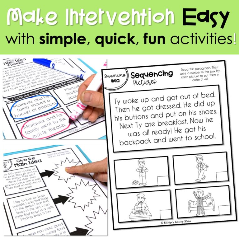Reading Comprehension Intervention Activities and Passages - Made By ...