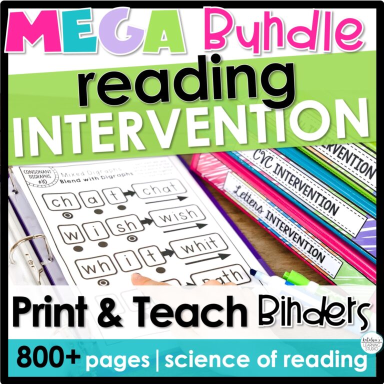 Reading Intervention Activities for Small Group RTI- Science of Reading ...