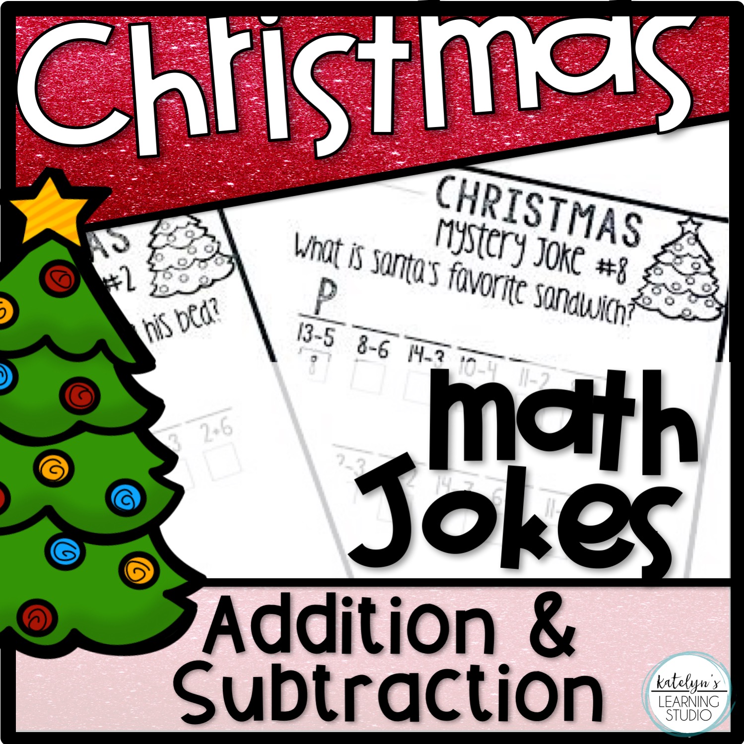 Christmas Addition and Subtraction Math Worksheets 1st grade - Made By ...