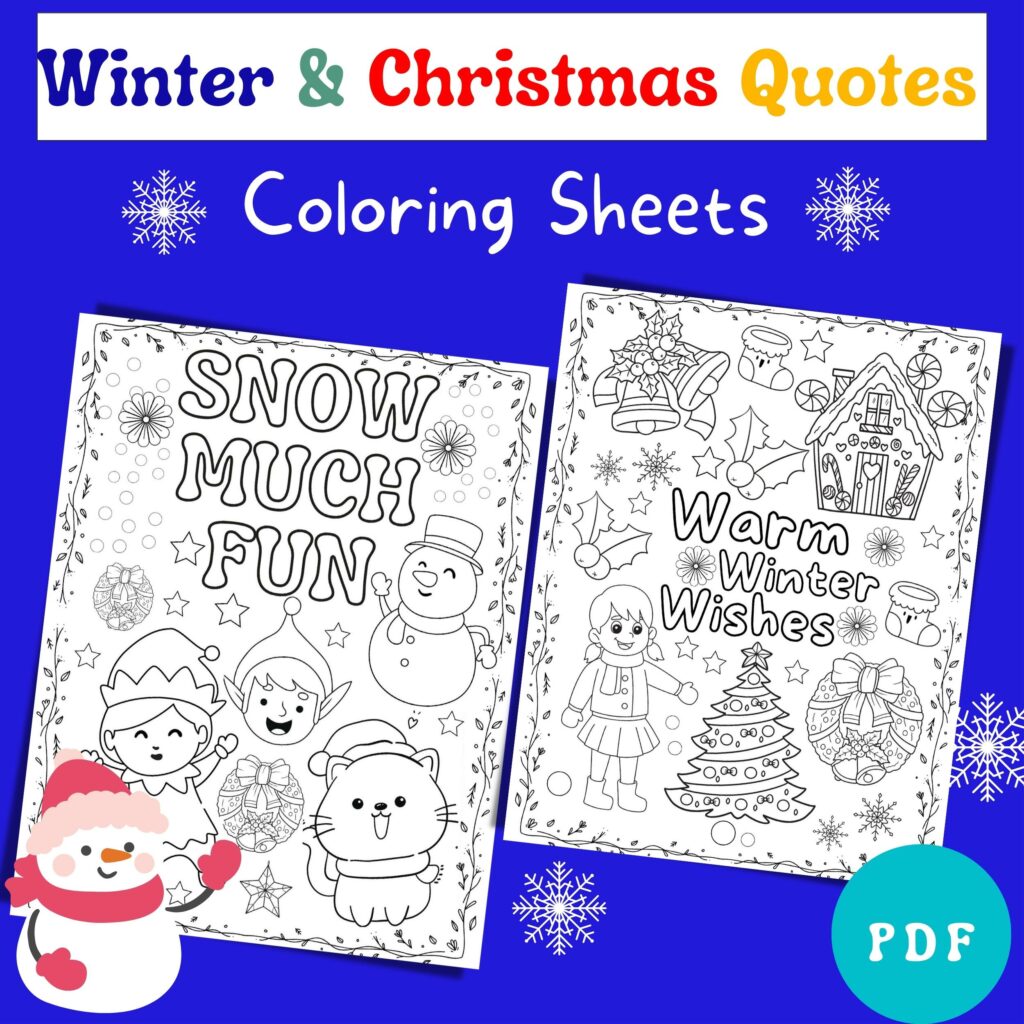 Winter & Christmas Themed Coloring Pages | December No prep Winter ...