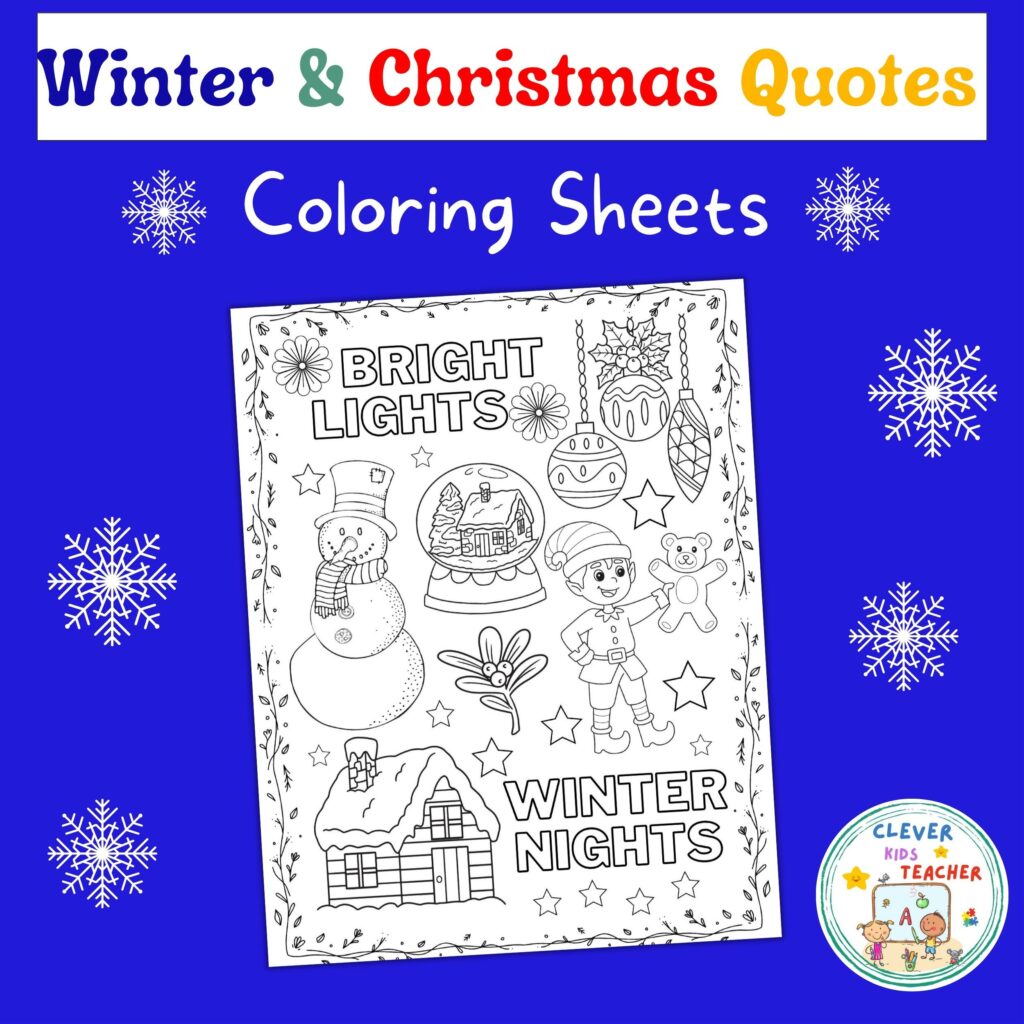 Winter & Christmas Themed Coloring Pages | December No prep Winter ...
