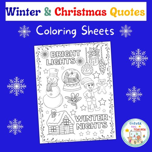 Winter & Christmas Themed Coloring Pages | December No prep Winter ...