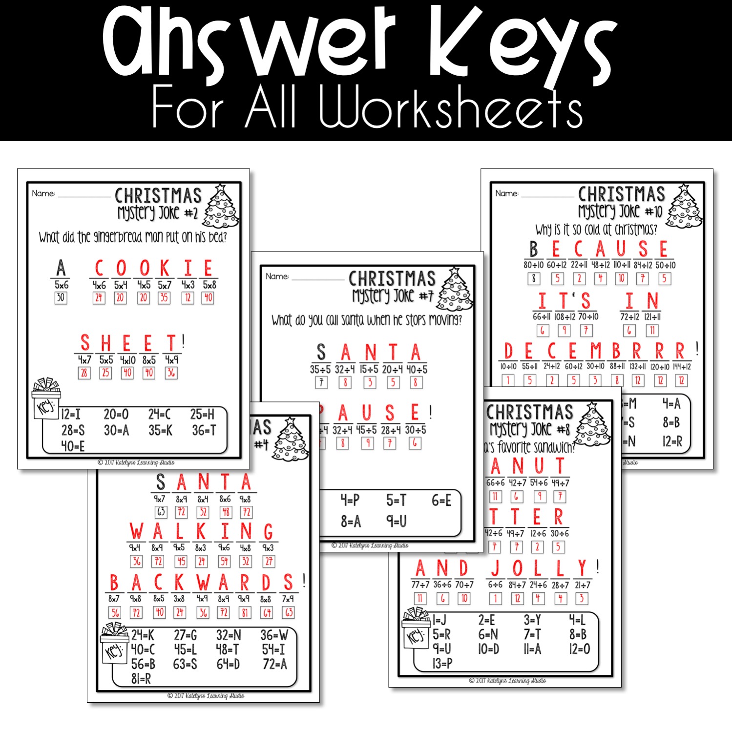 Christmas Multiplication and Division Math Worksheets 3rd grade | Made ...