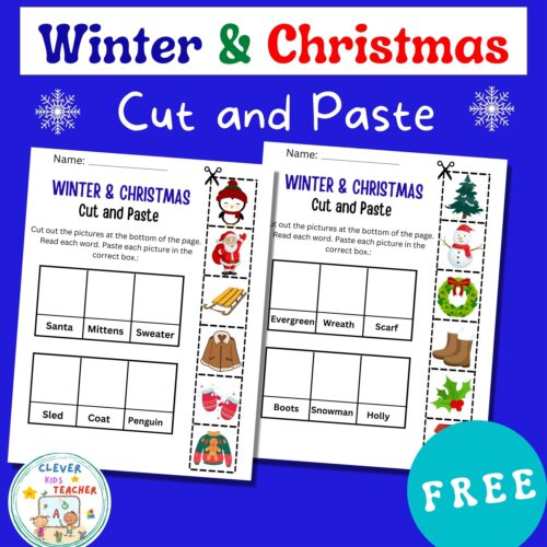 Winter & Christmas Themed Cut and Paste | December No prep Winter ...