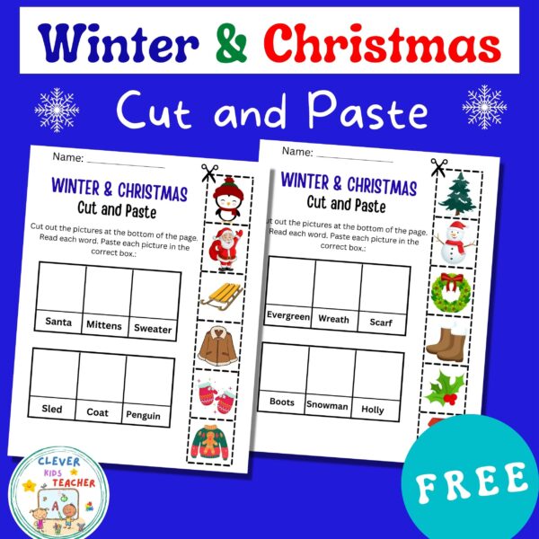 Winter & Christmas Themed Cut and Paste | December No prep Winter ...
