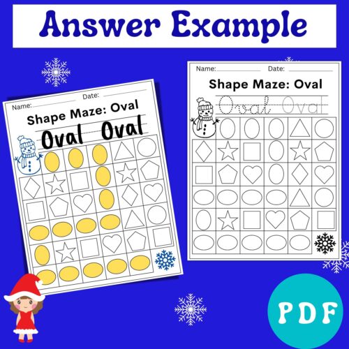Christmas And Winter Shapes Mazes Worksheet | December No prep ...