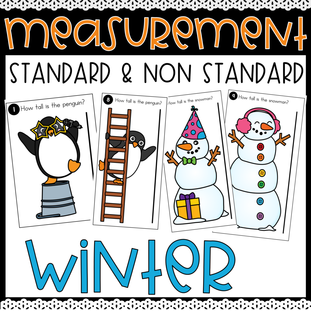 Winter Measurement Task Cards Standard & Non Standard Winter ...