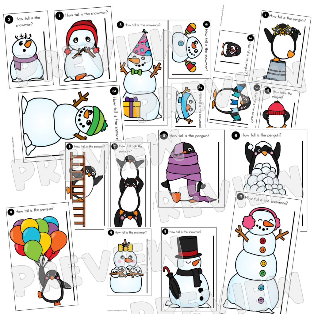 Winter Measurement Task Cards Standard & Non Standard Winter ...