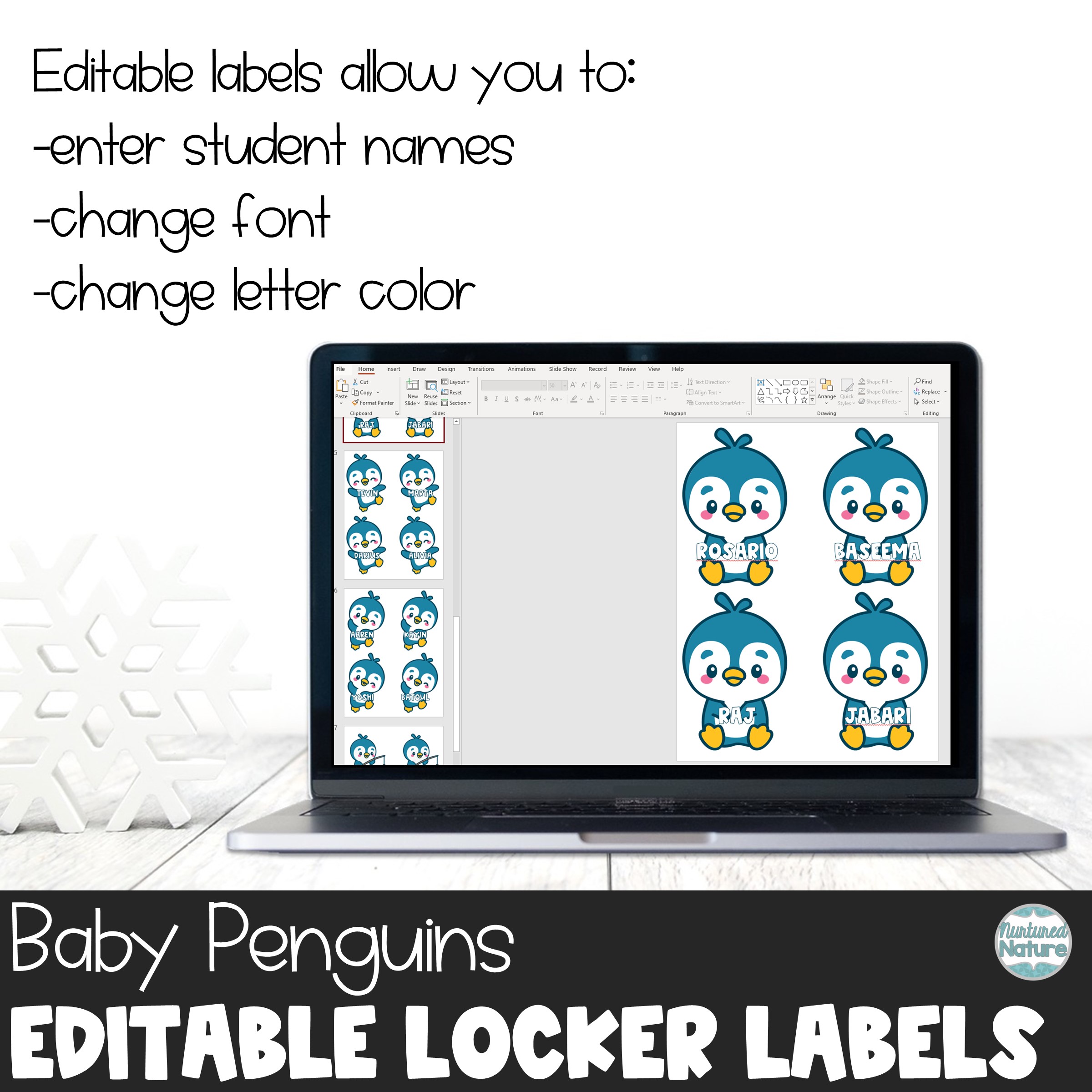 Baby Penguin Locker Labels - Editable Cubby Tags - Winter Classroom ...