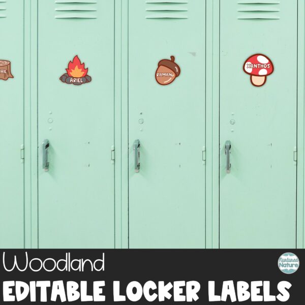 Woodland Theme Locker Labels - Editable Classroom Decor Cubby Tags ...