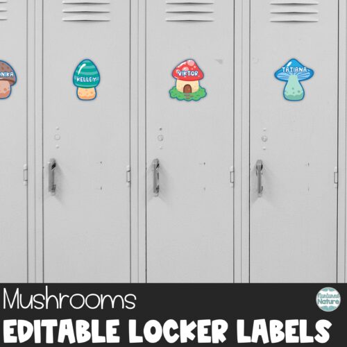 Mushroom Locker Labels - Editable Name Tags for Cubbies - Spring ...