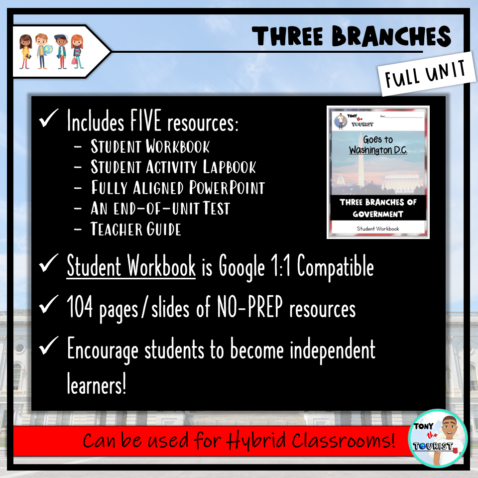 Three Branches of Government- Reading Passages, Lapbook, PowerPoint ...