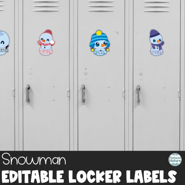 Snowman Locker Labels - Editable Name Tags for Cubbies - Winter ...