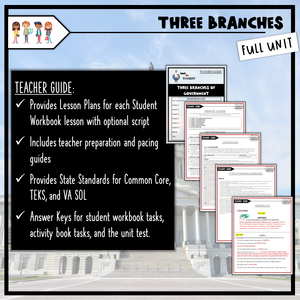 Three Branches of Government- Reading Passages, Lapbook, PowerPoint ...