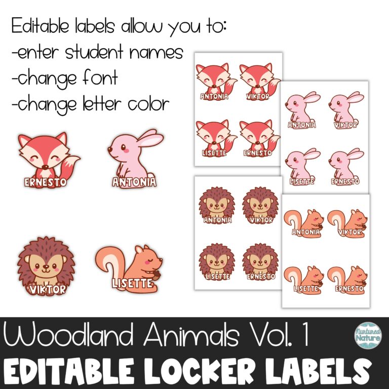 Woodland Animal Theme Locker Labels - Editable Cubby Tags 1 | Made By ...