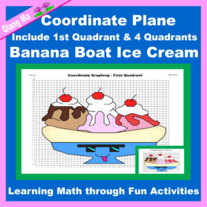 Summer Coordinate Plane Graphing Picture: Banana Boat Ice Cream | Made ...