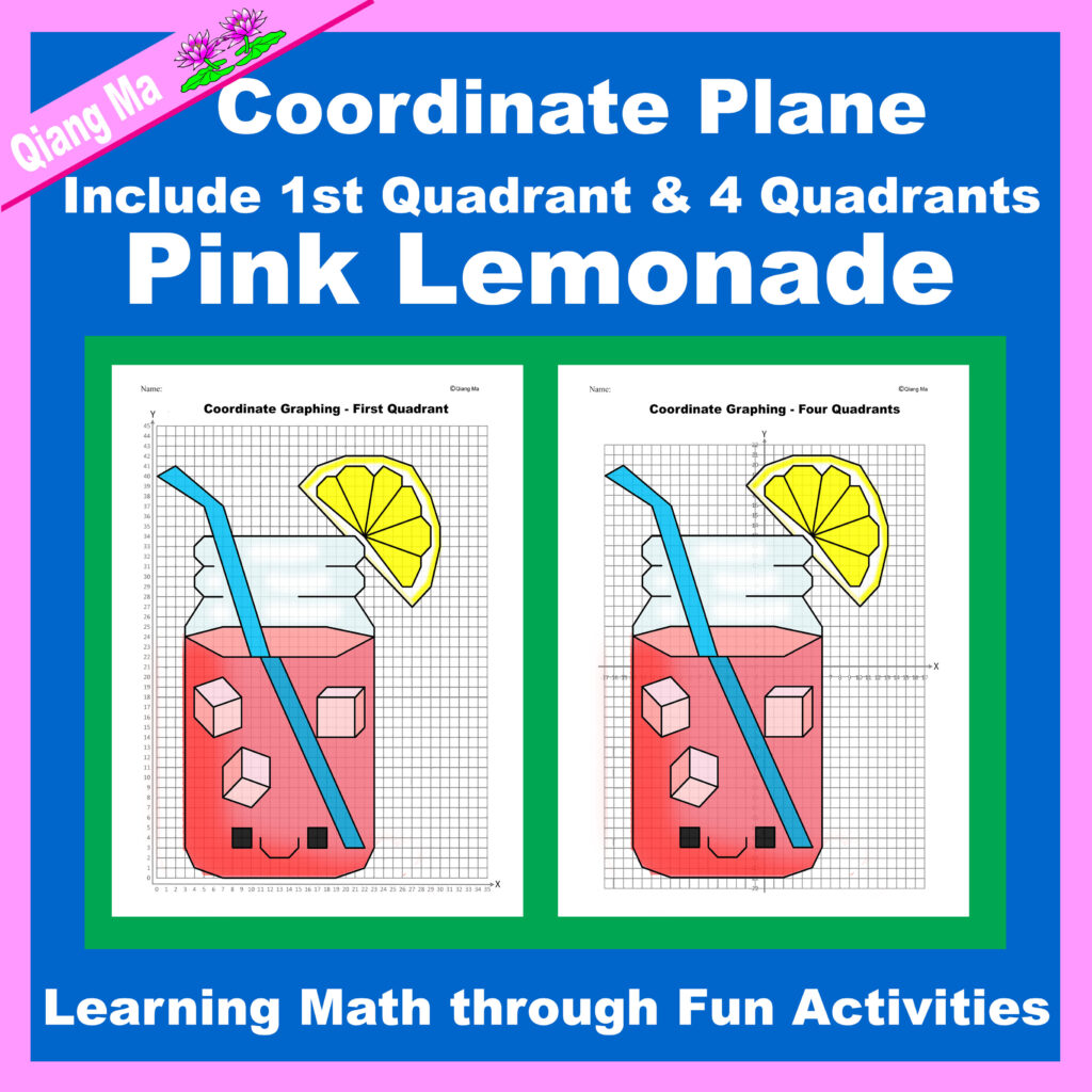Summer Coordinate Plane Graphing Picture: Pink Lemonade | Made By Teachers