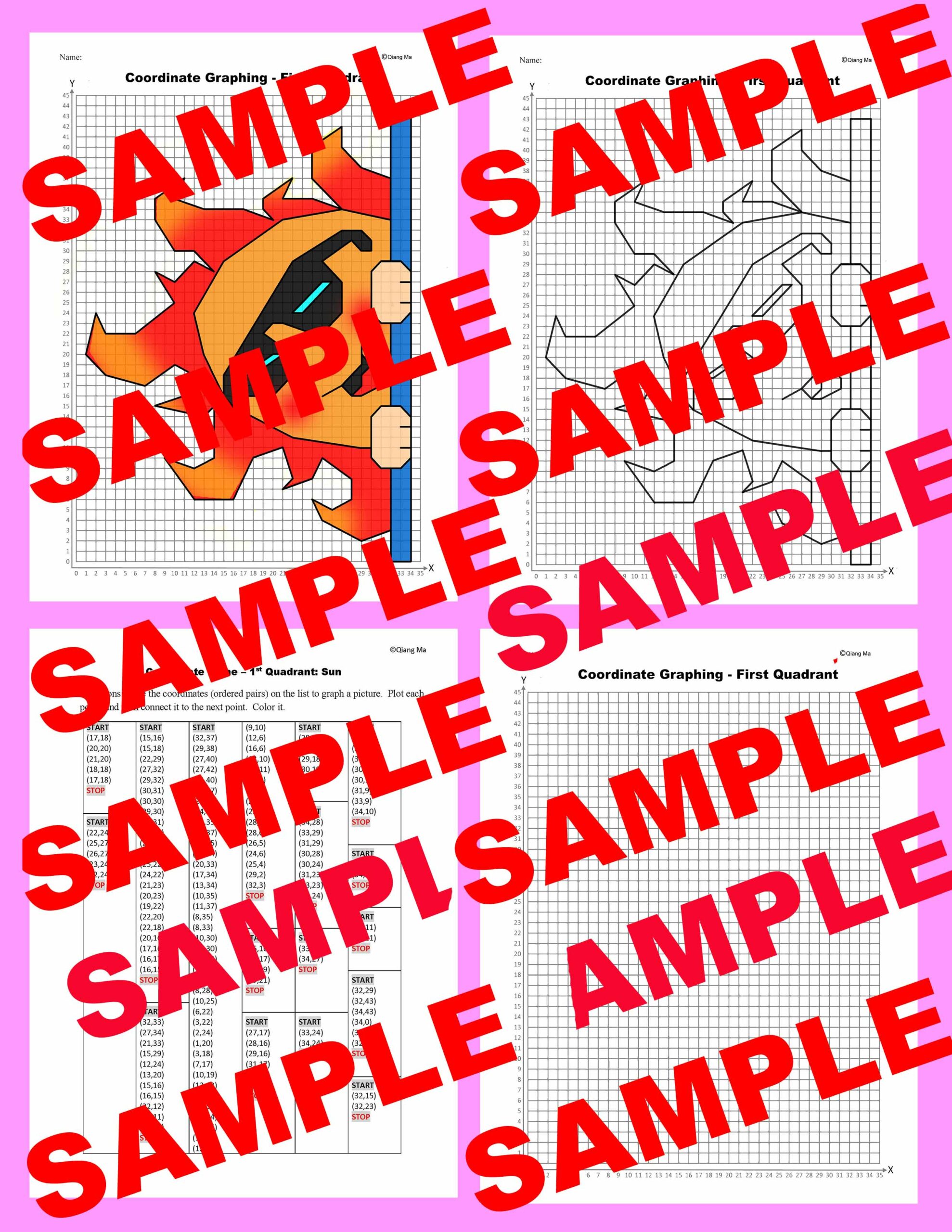 Summer Coordinate Plane Graphing Picture: Sun | Made By Teachers
