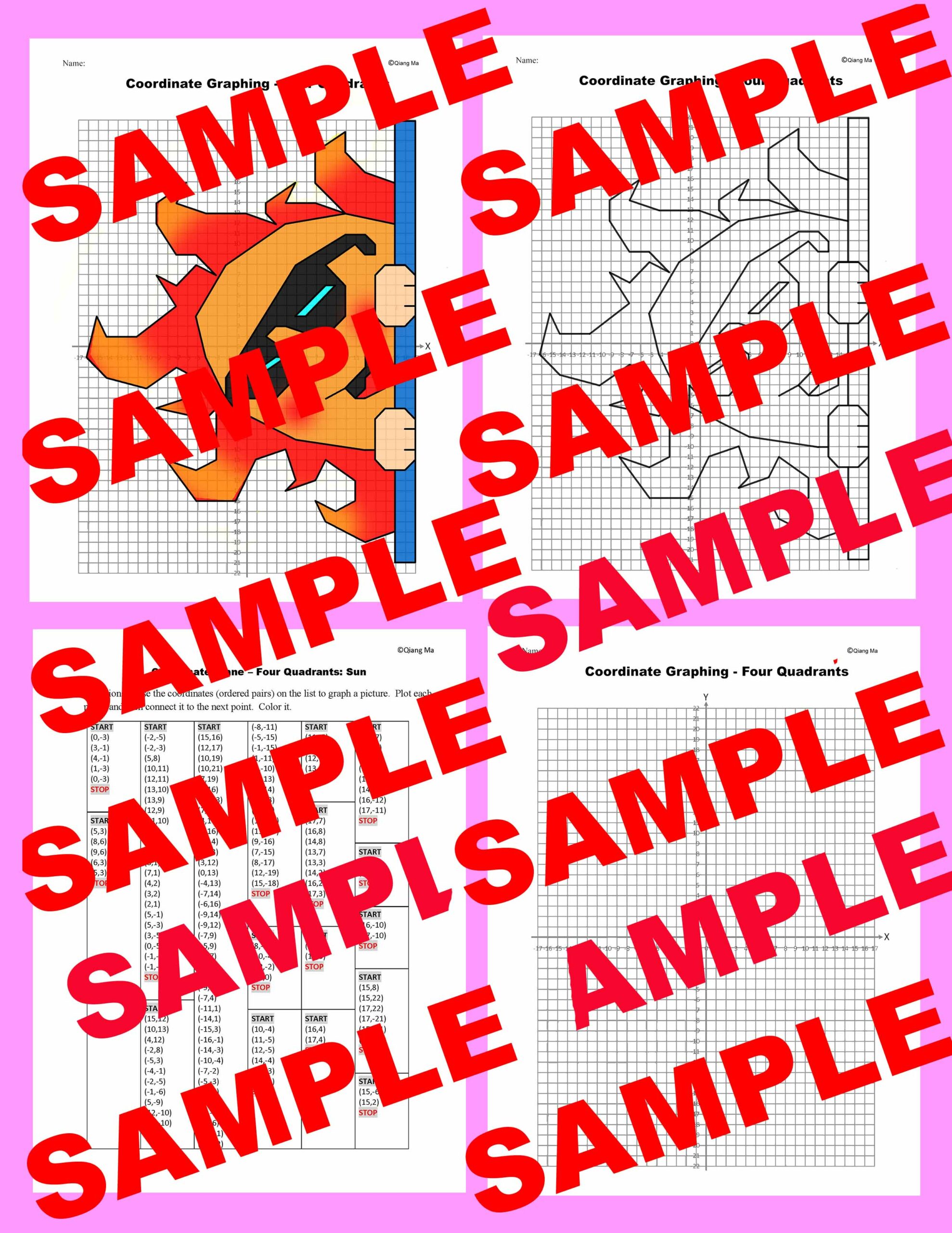 Summer Coordinate Plane Graphing Picture: Sun | Made By Teachers